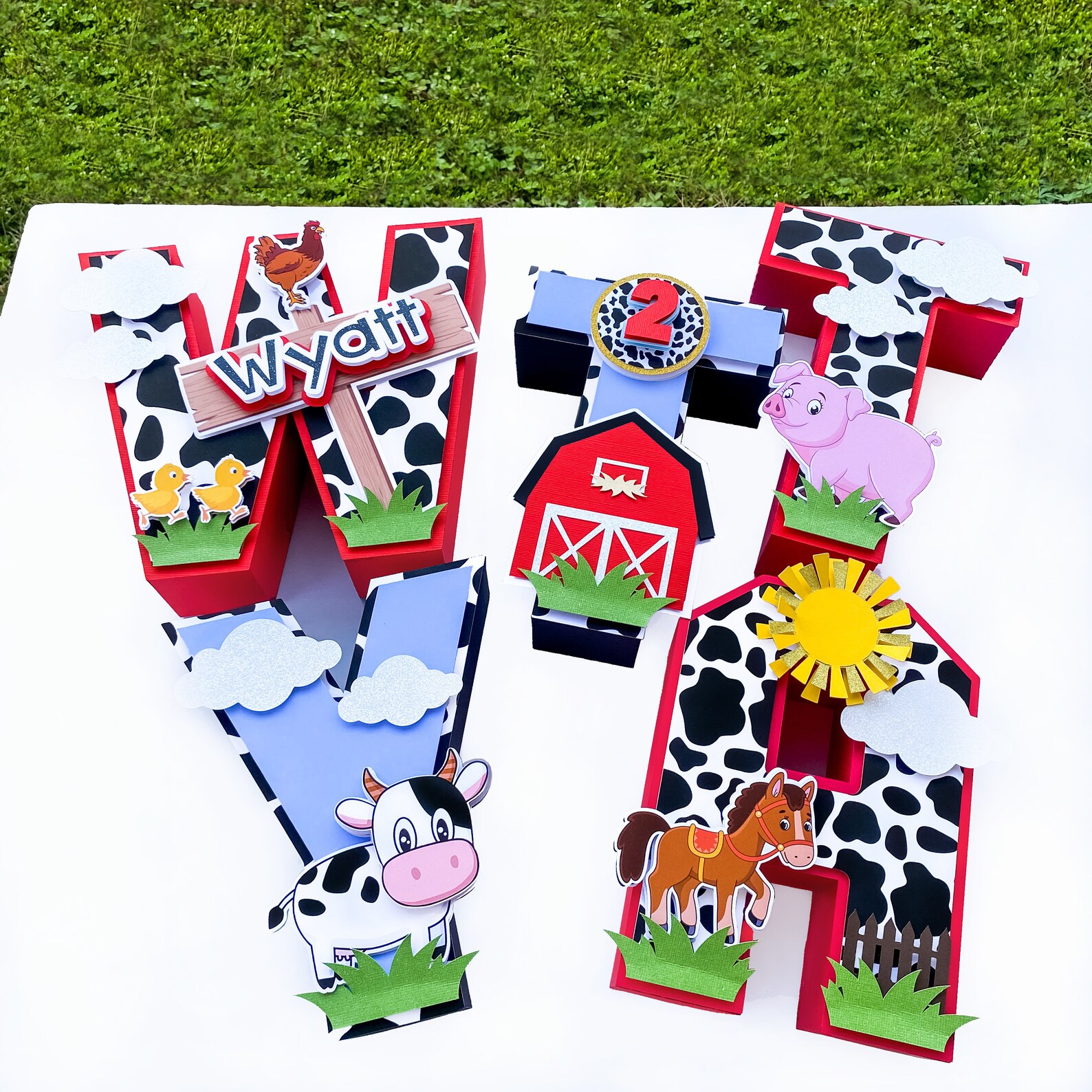 Farm 3D Letter, Farm Birthday, Farm Birthday Decoration, Farm Party ...