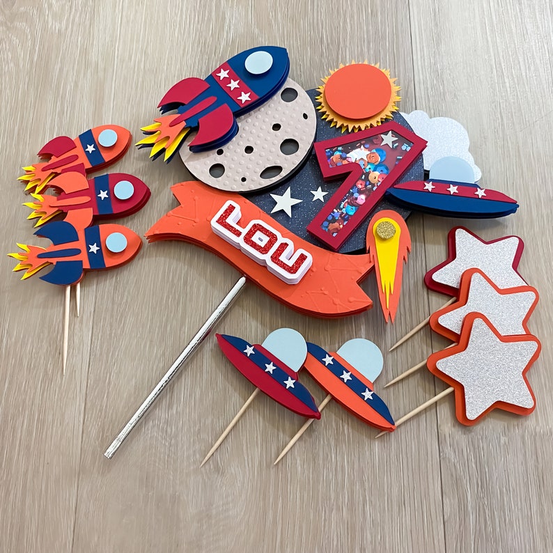 Space Cake Topper Space Birthday Party Outer Space Birthday - Etsy