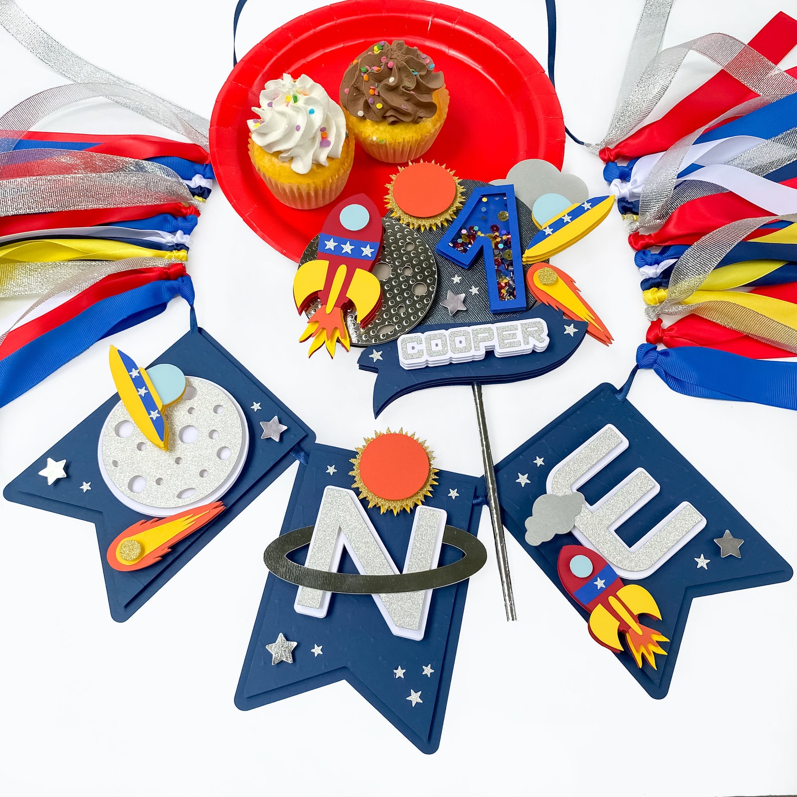 Space Cake Topper Space Birthday Party Outer Space Birthday - Etsy