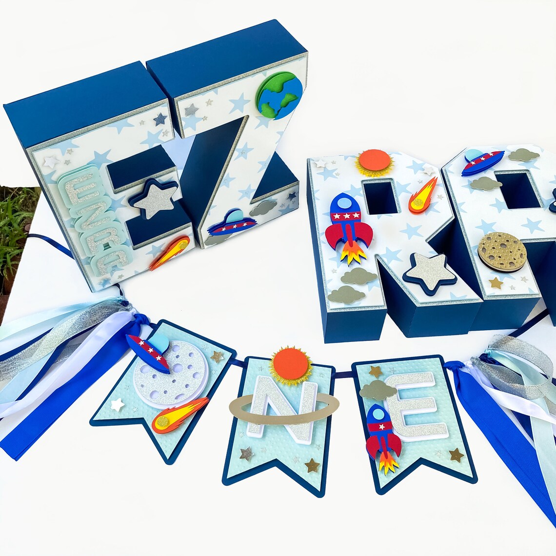 Outer Space 3D Letters Space Birthday Party Astronaut - Etsy