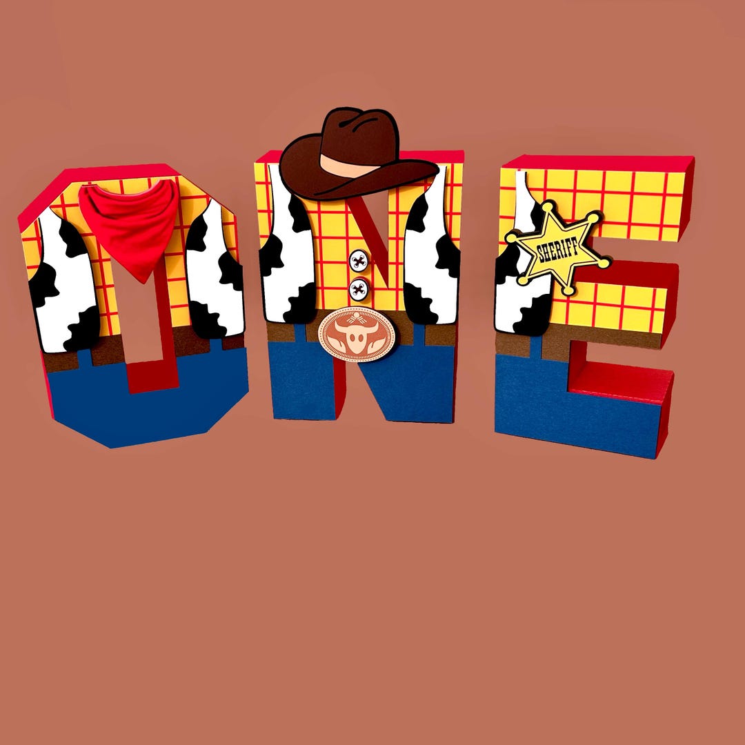 Woody 3D Letters, Toy Story 3D Letters, Toy Story Birthday Party, Toy ...