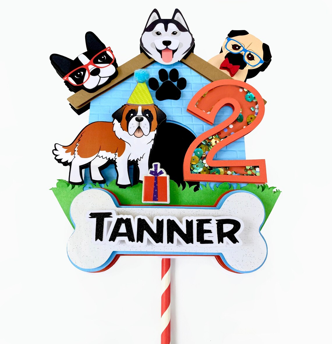 Dogs Cake Topper, Puppy Birthday Party, Puppy Party Decor, Puppy Cake ...