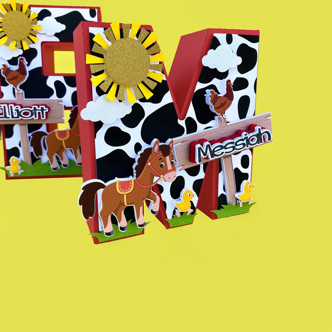 Farm 3D Letter, Farm Birthday, Farm Birthday Decoration, Farm Party ...