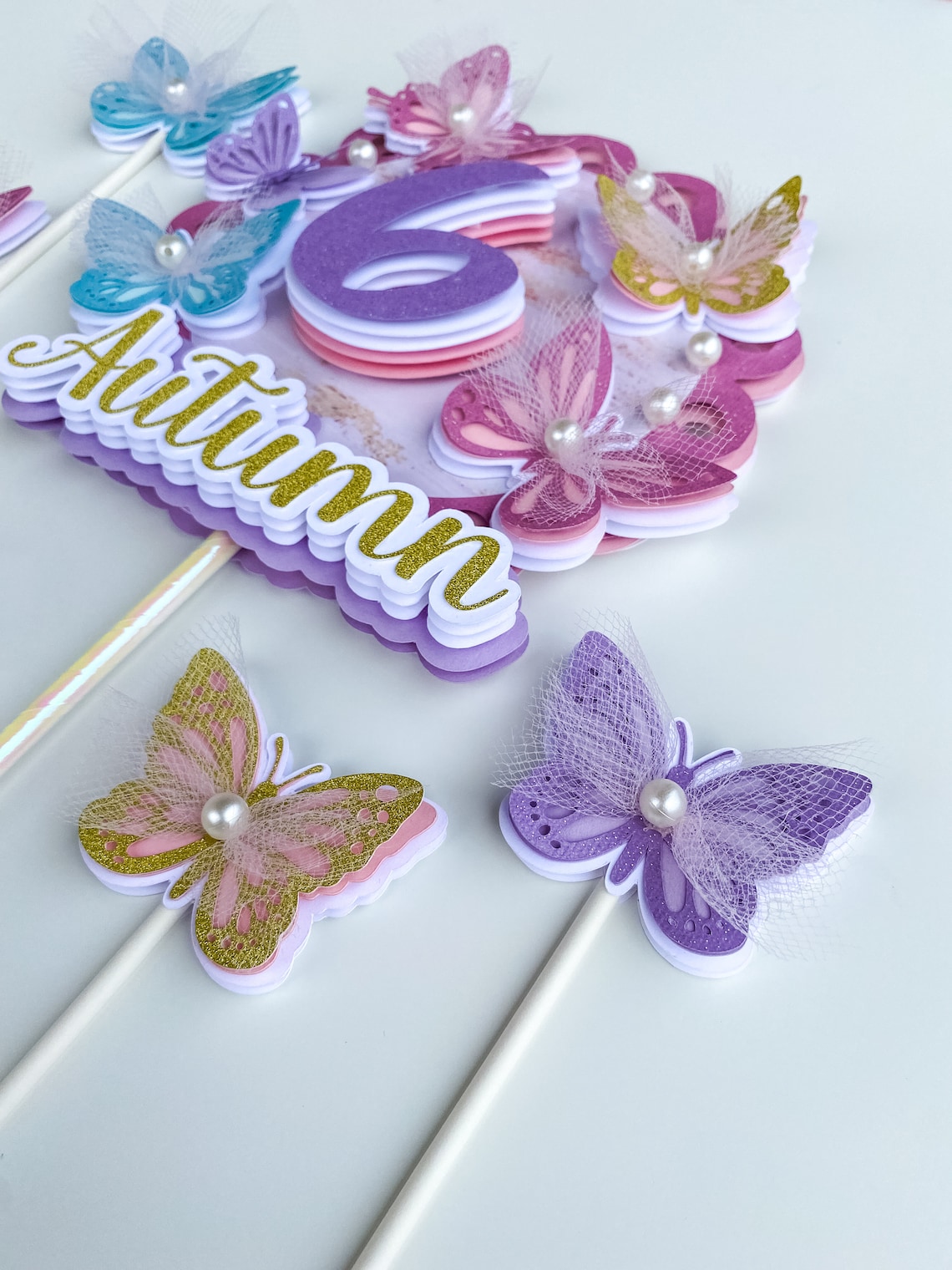 Butterfly Cake Topper Butterfly Party Decoration Butterfly - Etsy