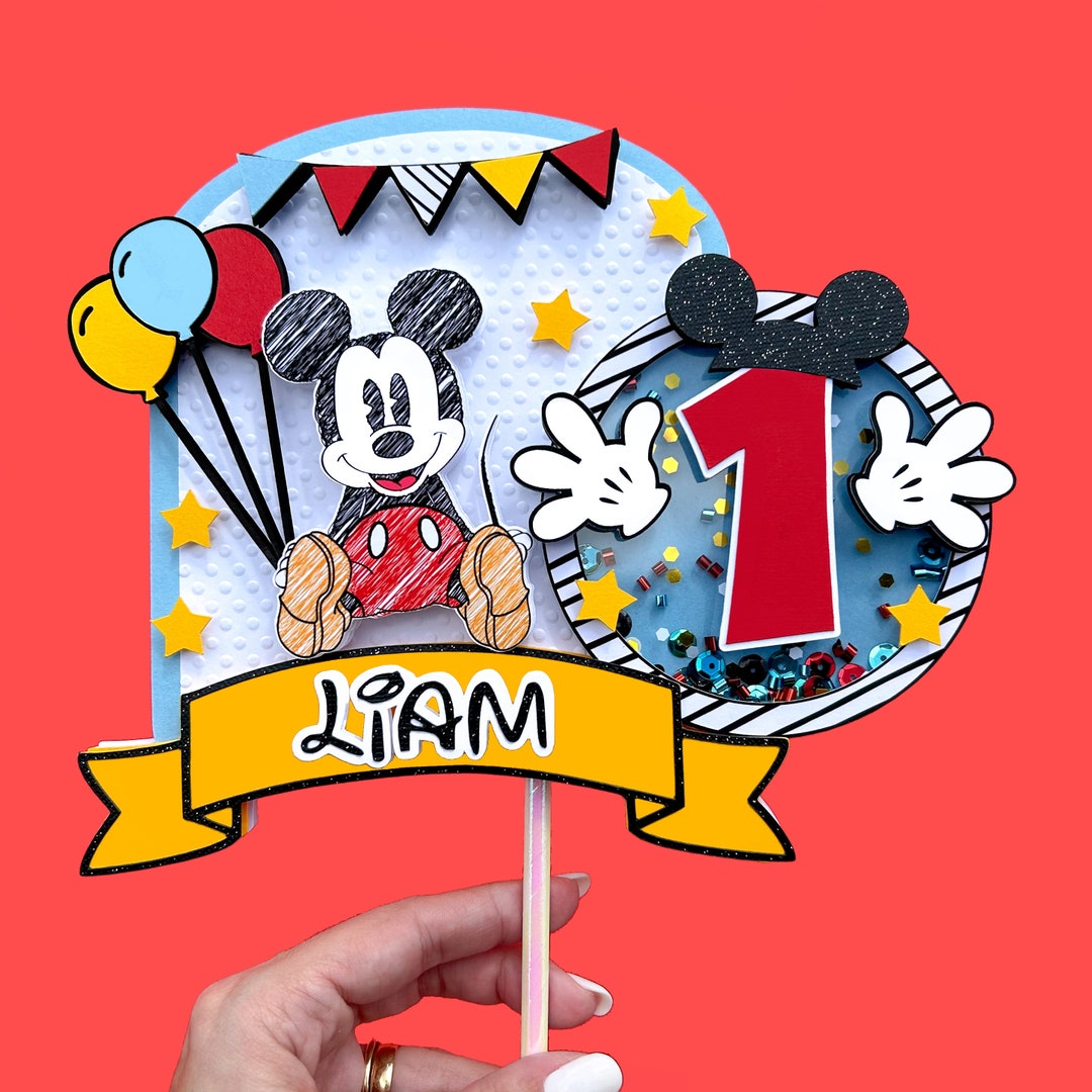 Mickey Mouse Cake Topper, Mickey Cake Topper, Mickey Mouse Birthday ...