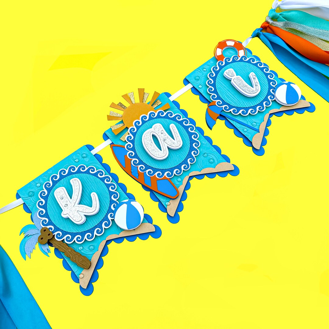 Surf High Chair Banner, Surf Birthday Decor, Surf Birthday Party, Surf ...