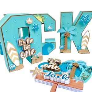 Surf 3D Letters, Surf Birthday Party, Surfs up Birthday Decor, Surfing ...