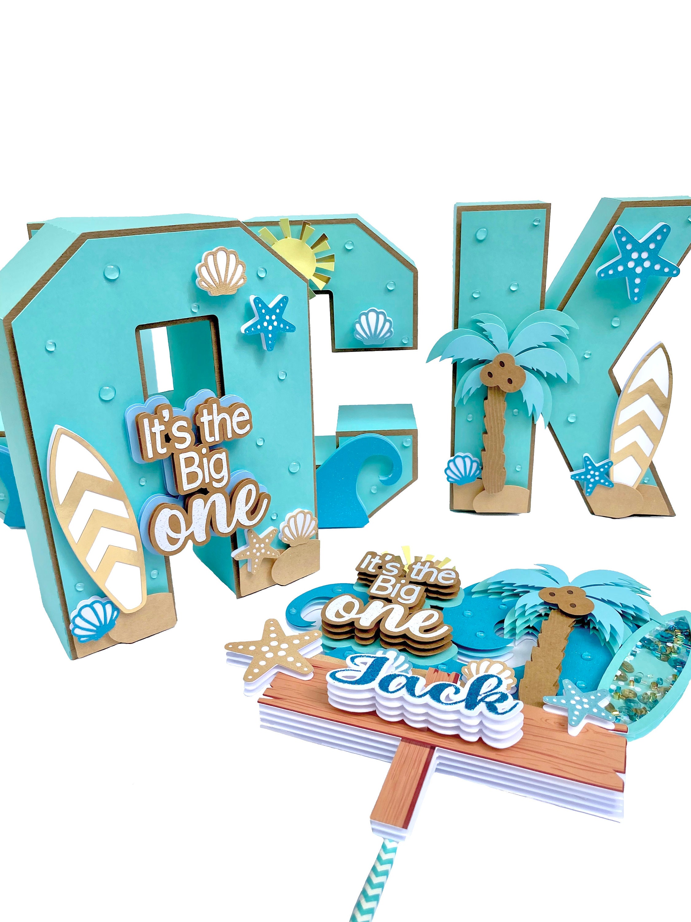 Surf 3D Letters, Surf Birthday Party, Surfs up Birthday Decor, Surfing ...