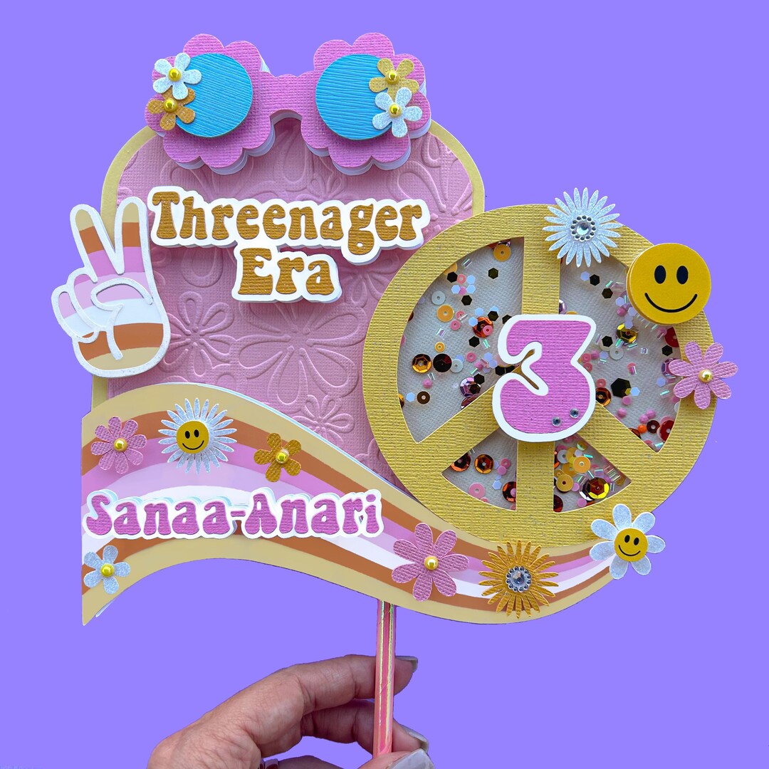 In My Threenager Era Cake Topper, Little Miss Threenager Cake Topper ...