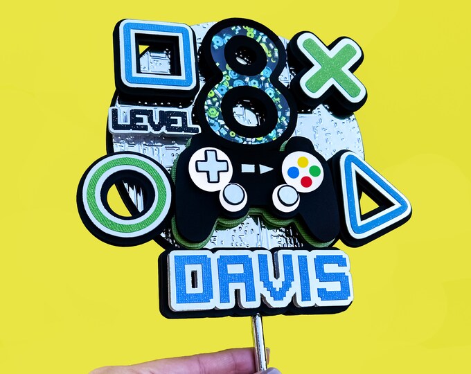 Gamer Cake Topper, Video Game Cake Topper, Gamer Birthday Party, Gaming ...