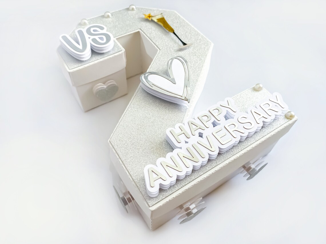 Anniversary Gift Box Fillable Number Box Anniversary Letter | Etsy