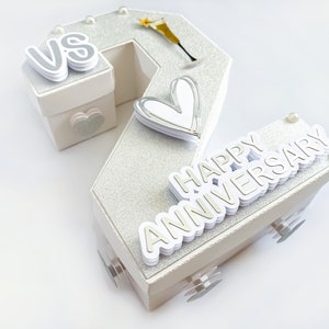 Anniversary Gift Box, Fillable Number Box, Anniversary Letter Box ...