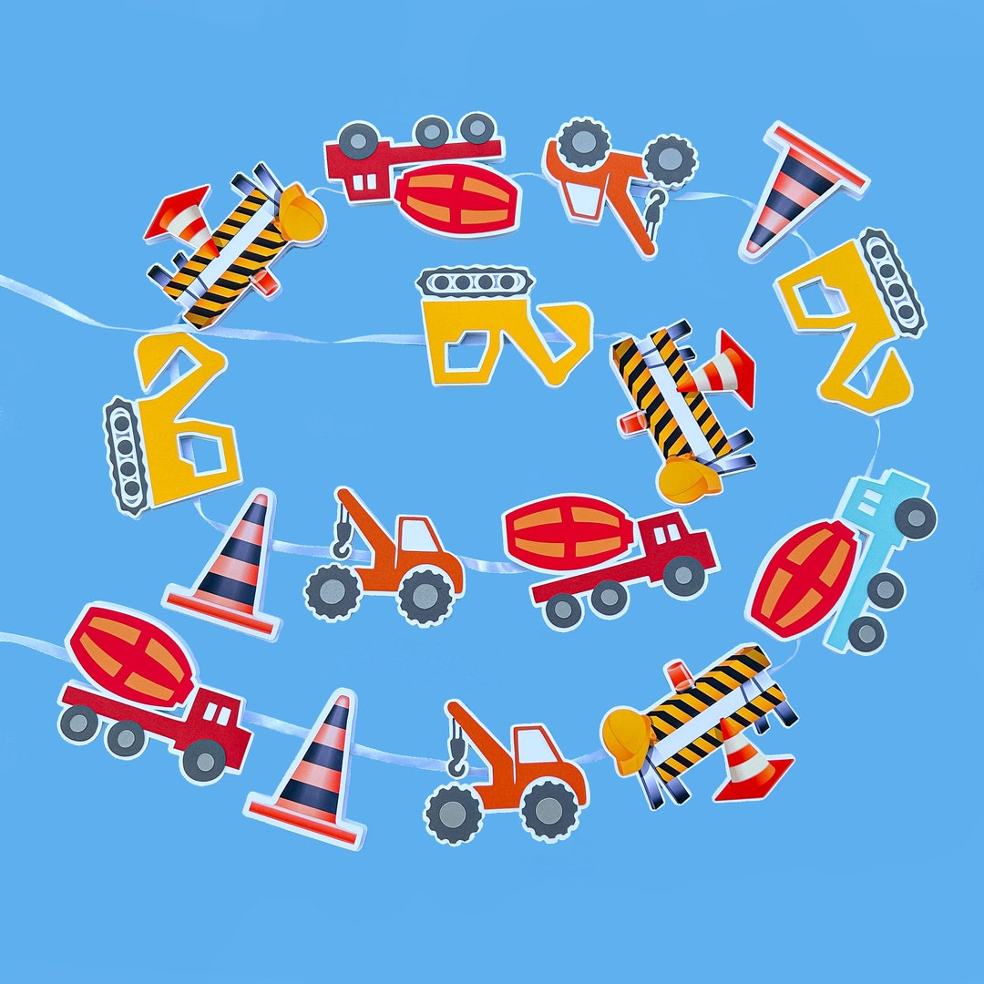 Construction Garland, Construction Theme Birthday Party, Construction ...