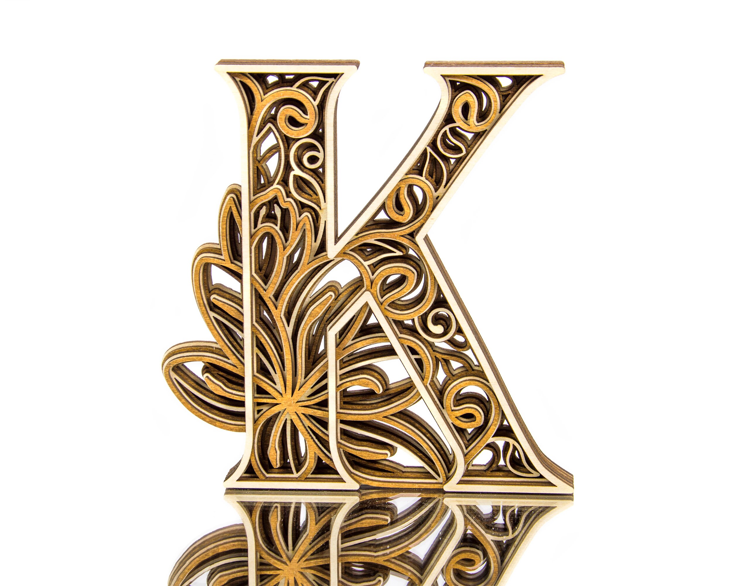 Layered Letter K Monogram K SVG EPS DXF Cdr Multilayered - Etsy Canada