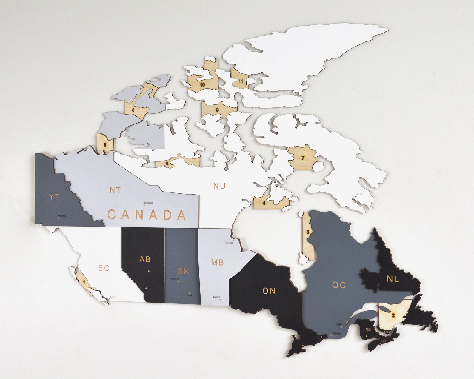 Map of Canada 3D Laser Cut File SVG EPS DXF Cdr Pdf - Etsy