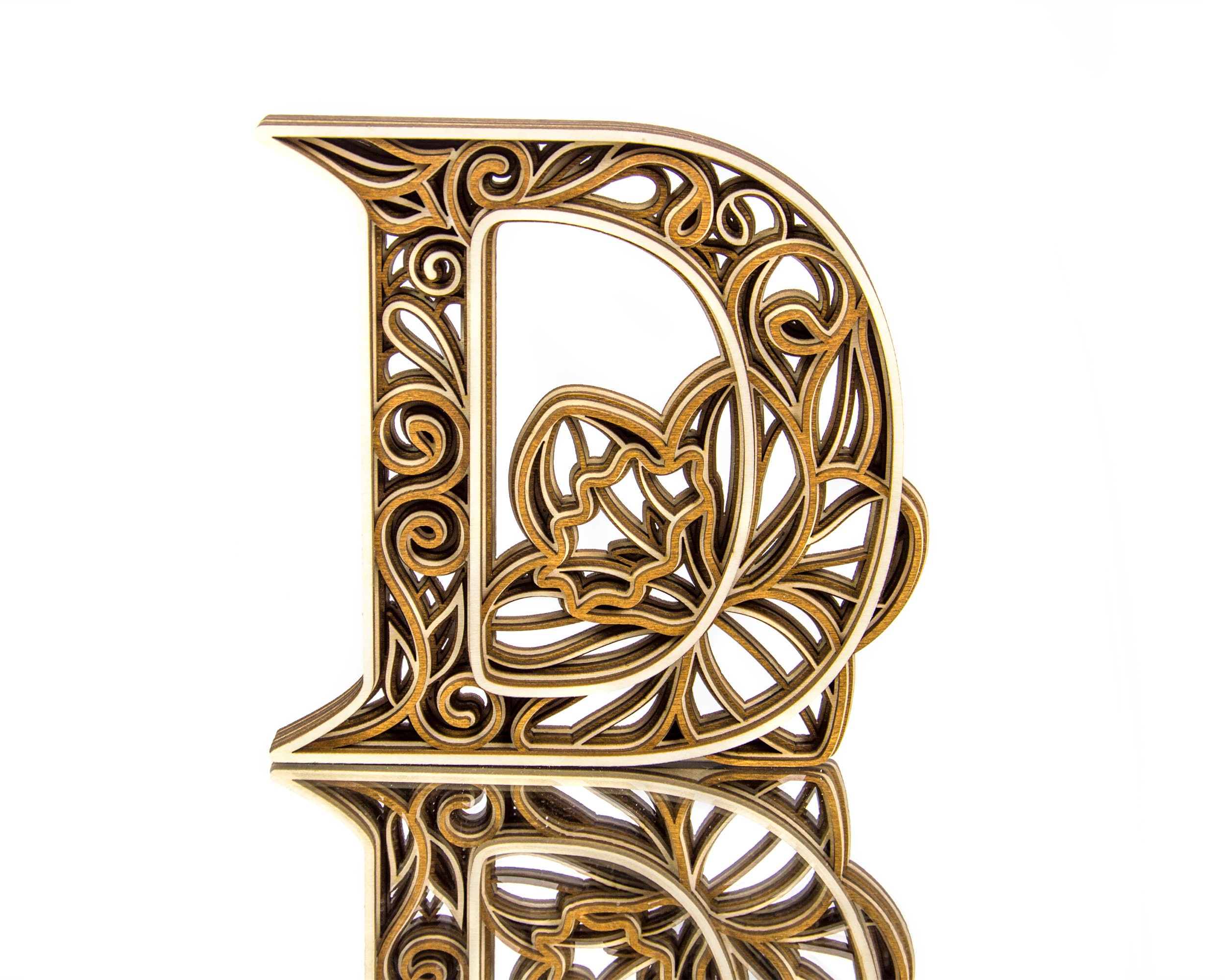 Layered Letter D Monogram D SVG EPS DXF Cdr Multilayered - Etsy UK