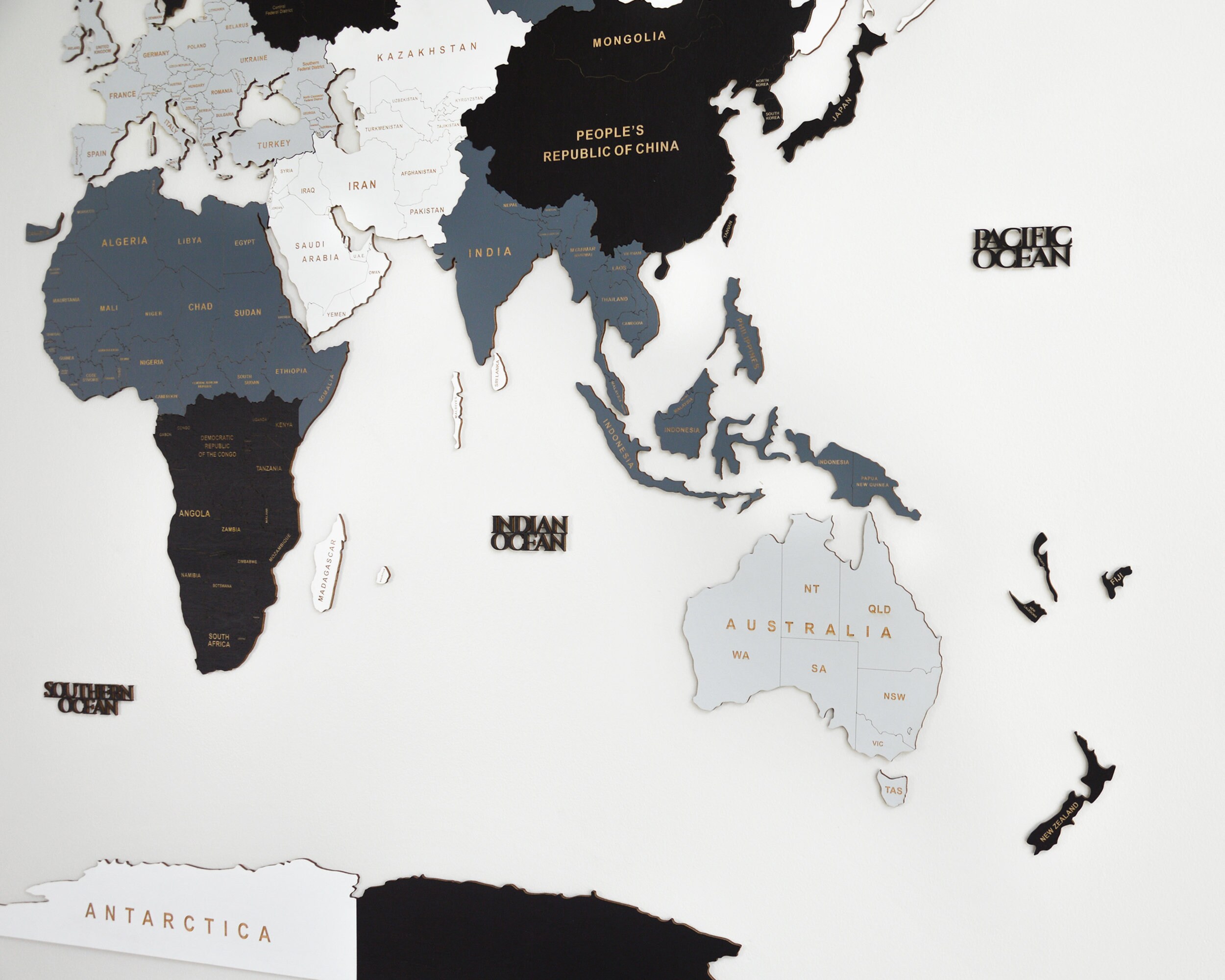 Mapa del mundo archivo de corte láser SVG EPS DXF cdr - Etsy España