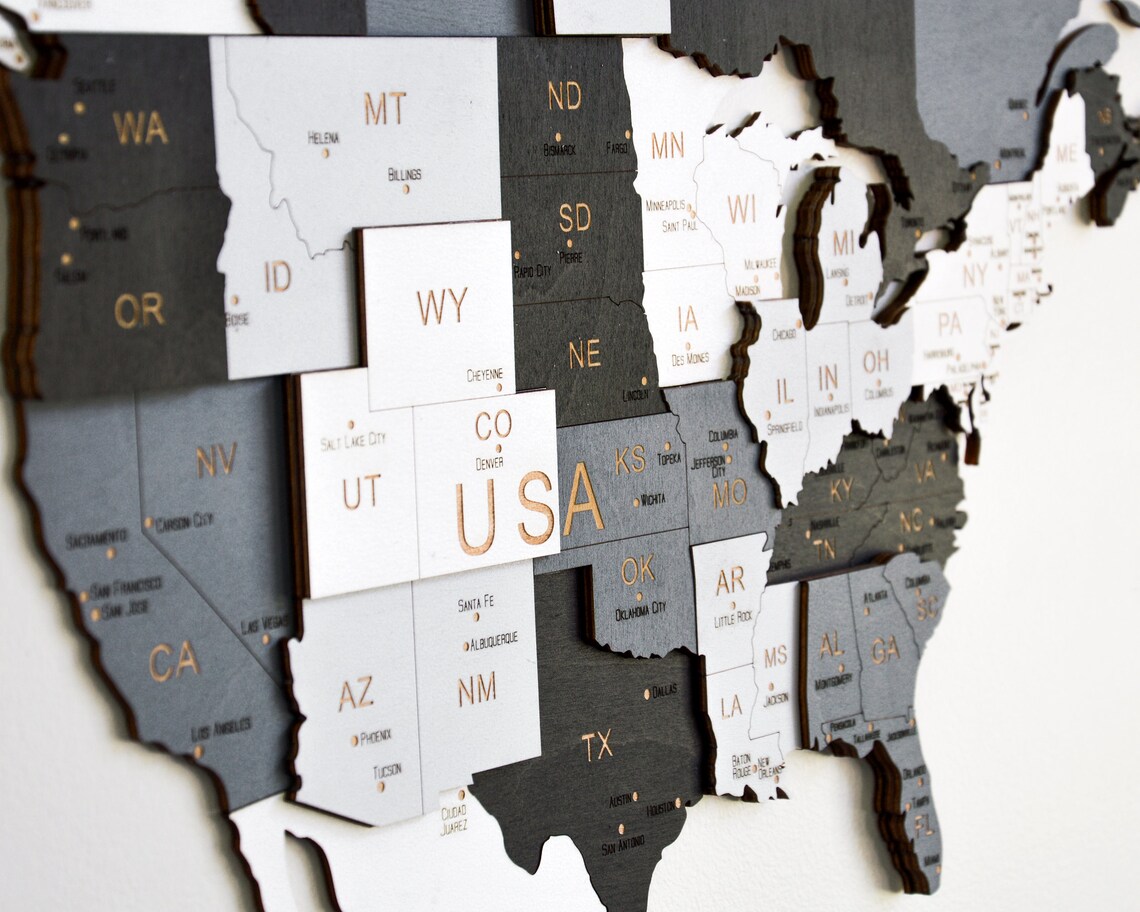 Map of North America Laser Cut File SVG EPS Dxf Cdr Pdf - Etsy