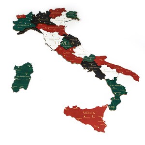 Map of Italy 3D, Laser Cut File, SVG, EPS, Dxf, Cdr, Pdf, Multilayered ...