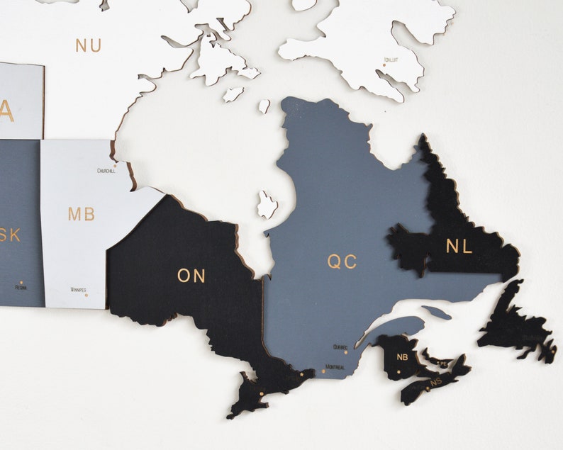 Map of Canada 3D Laser Cut File SVG EPS DXF Cdr Pdf - Etsy Canada