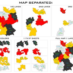 Map of Germany 3D, Laser Cut File, SVG, EPS, Dxf, Cdr, Pdf ...