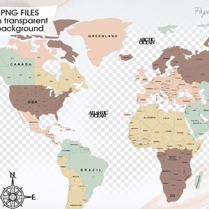 Map of the World File for Cricut, Countries With Capitals, SVG, EPS ...