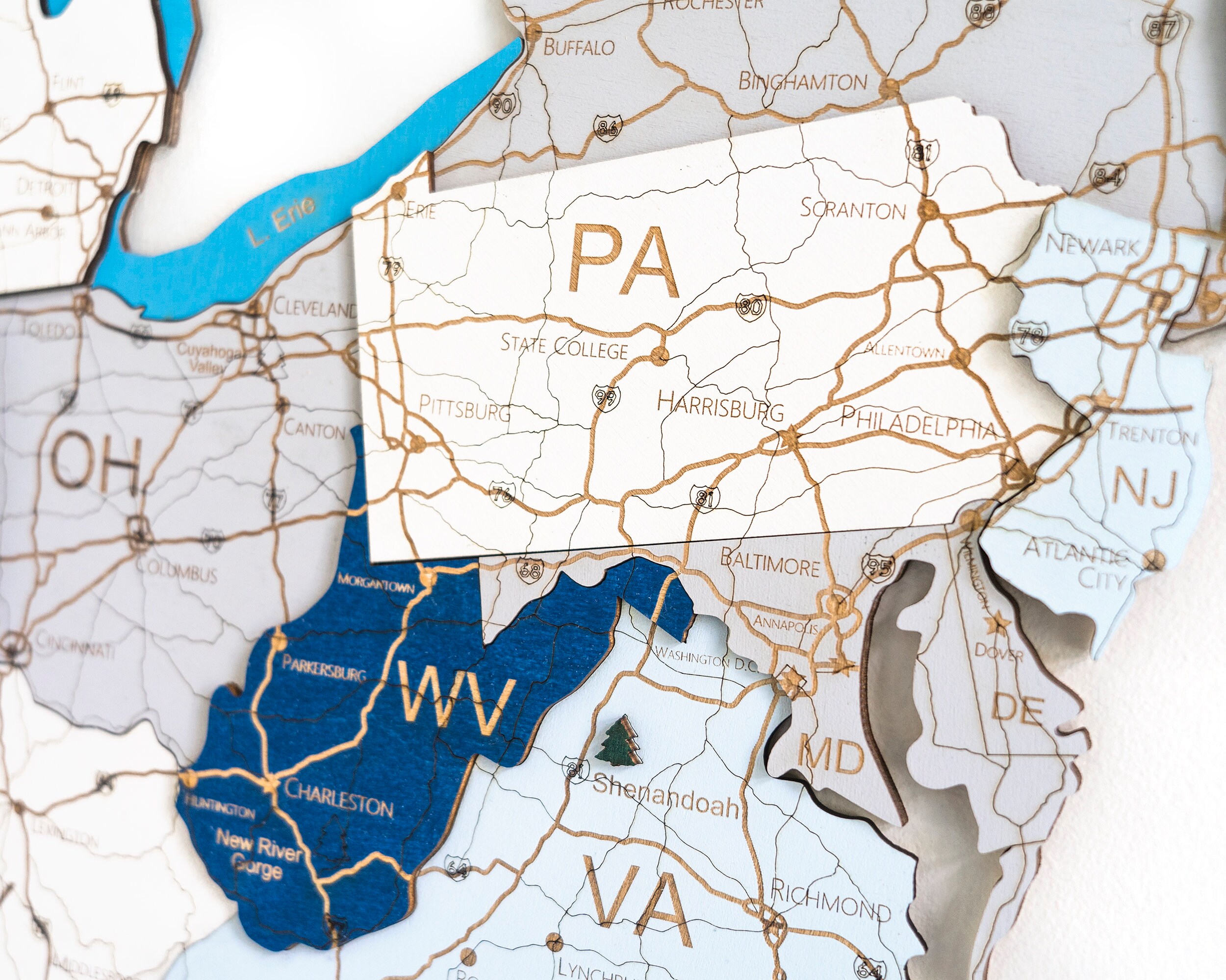 Map of USA With National Parks Cities and Roads, Laser Cut File, SVG ...