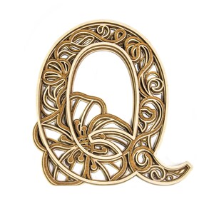 Layered Letter Q, Monogram Q, SVG, EPS, DXF, Cdr, Multilayered Floral ...