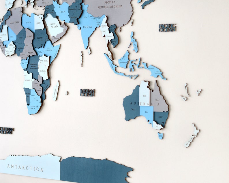 Map of the World 3D Laser Cut File SVG EPS DXF Cdr Pdf - Etsy Canada