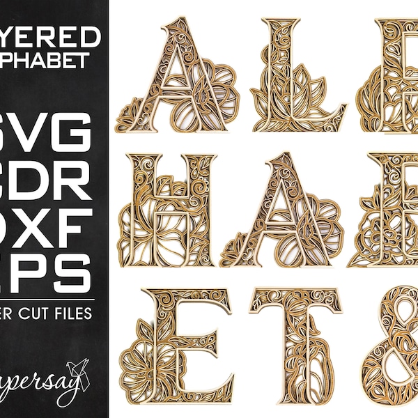 Laser Cut Floral Letters - Etsy