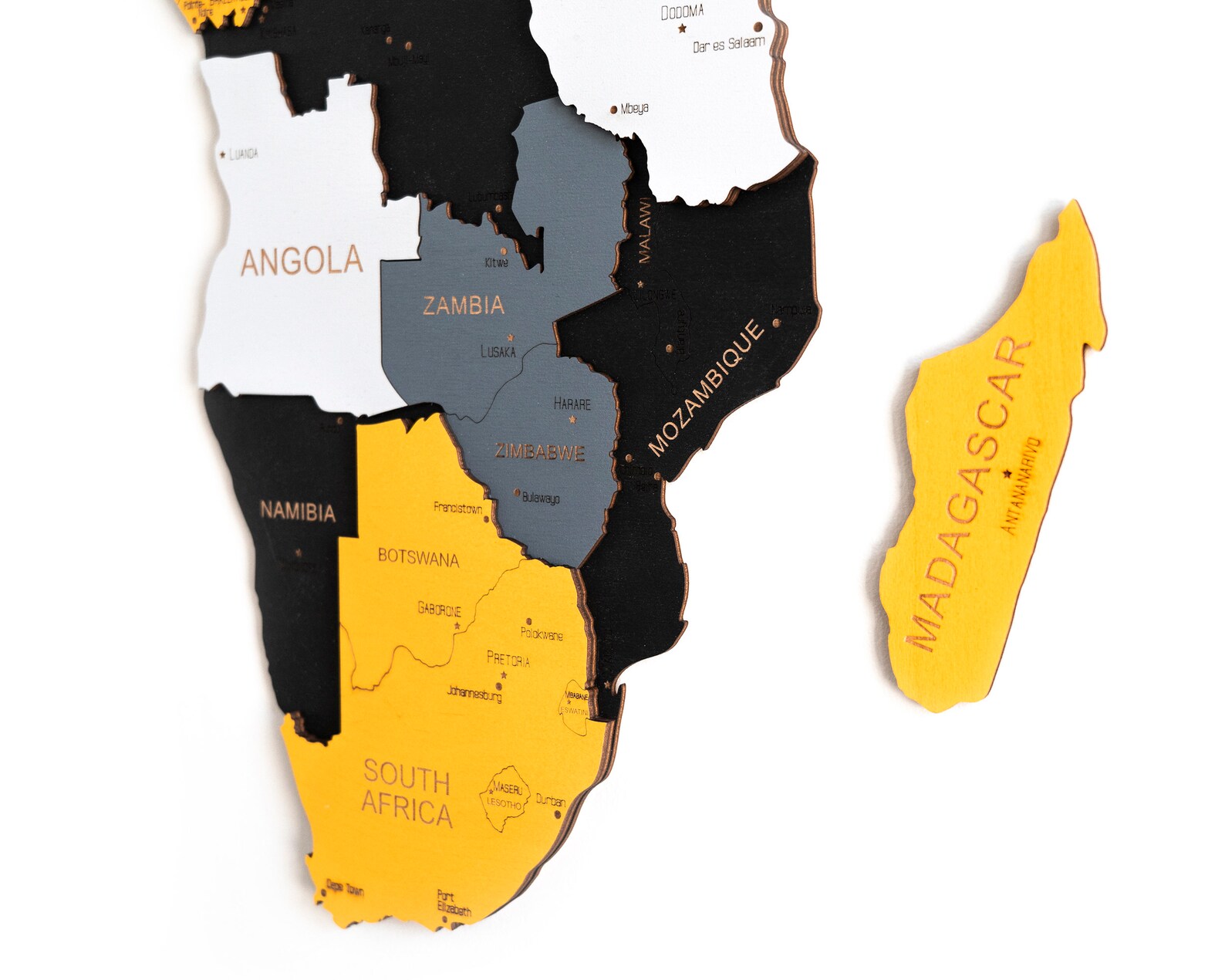 Map of Africa 3D, Laser Cut File, SVG, EPS, Dxf, Cdr, Pdf, Multilayered ...
