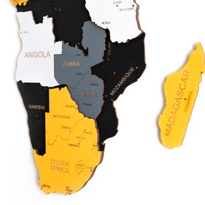Map of Africa 3D, Laser Cut File, SVG, EPS, Dxf, Cdr, Pdf, Multilayered ...