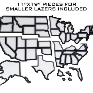 Map of USA Contour, Laser Cut File, 3 Layers, SVG, EPS, Dxf, Cdr, Pdf ...