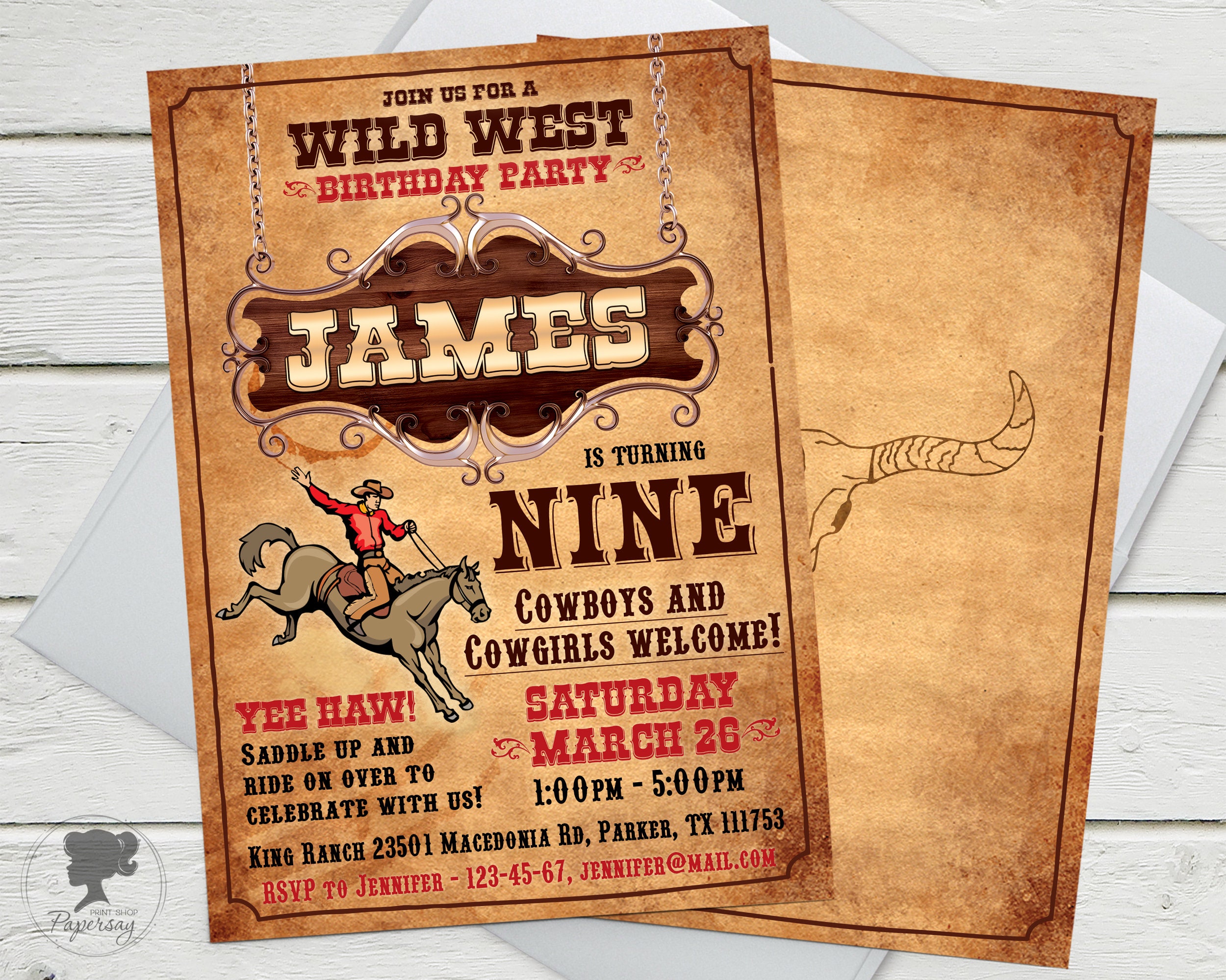 Wild West Party Invitations Wording