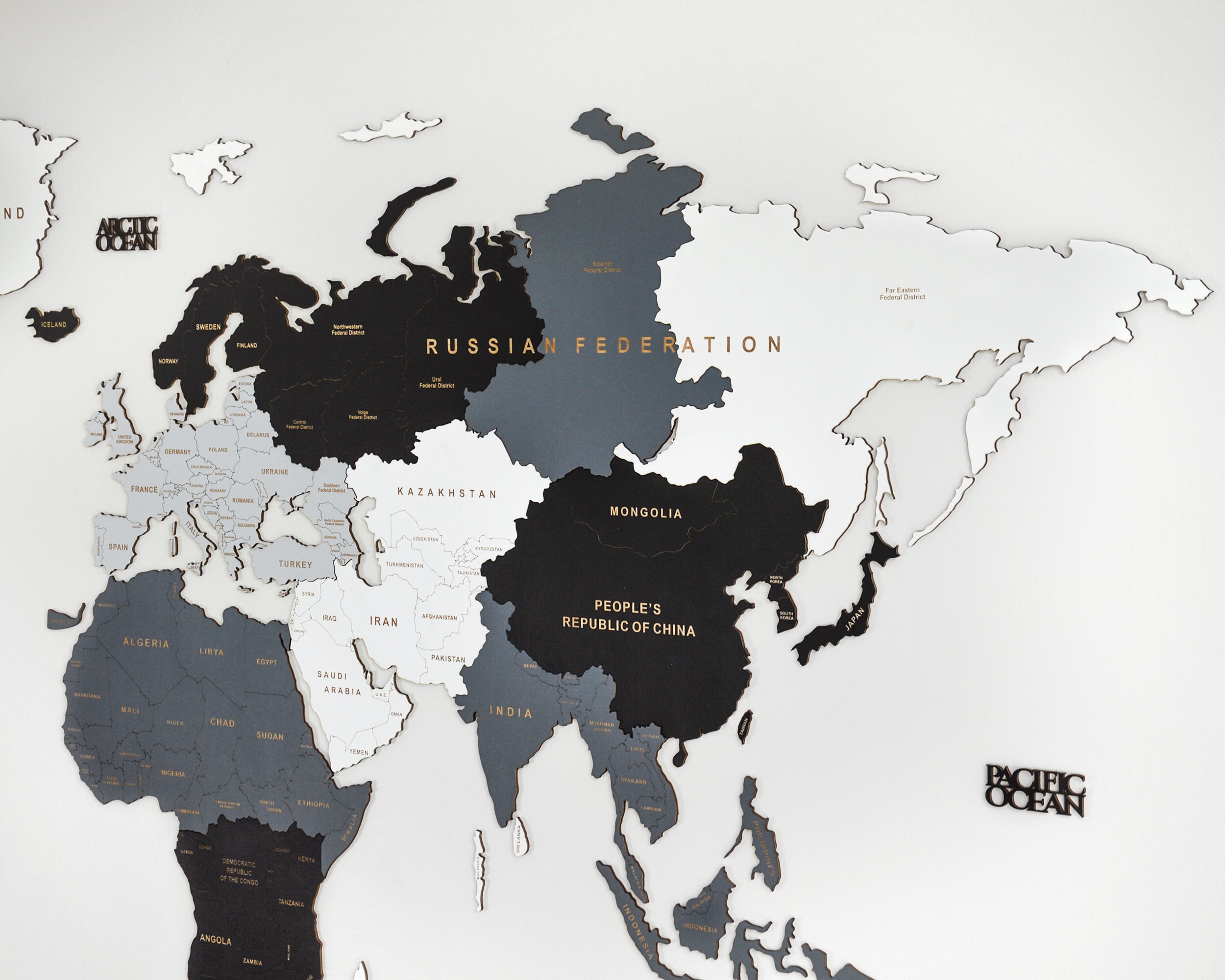 Mapa del mundo archivo de corte láser SVG EPS DXF cdr - Etsy España