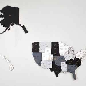Map of USA 3D, Laser Cut File, SVG, EPS, Dxf, Cdr, Pdf, Multilayered ...