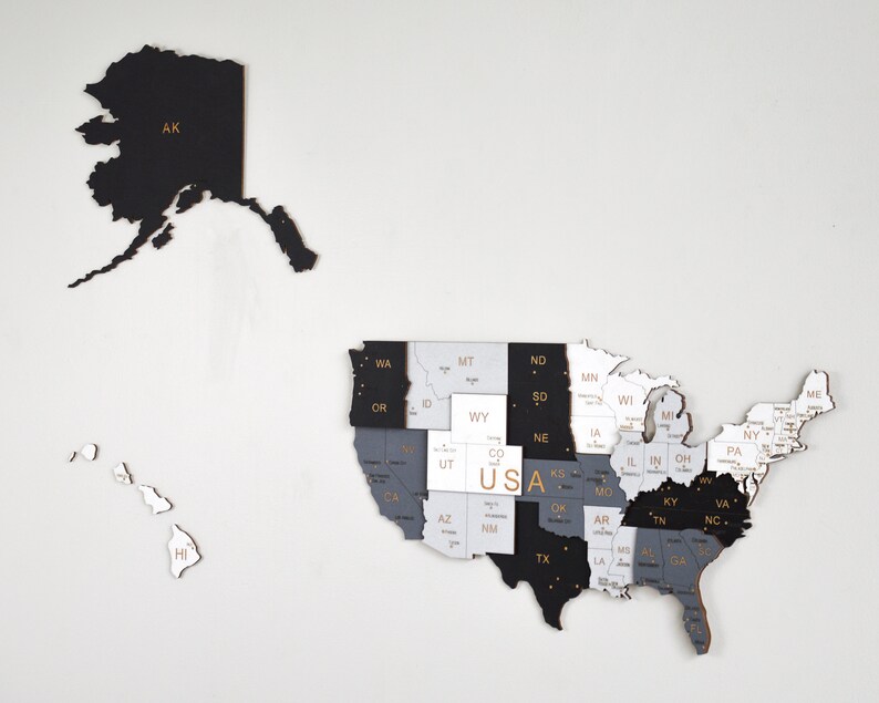 Map of USA 3D Laser Cut File SVG EPS Dxf Cdr Pdf - Etsy UK