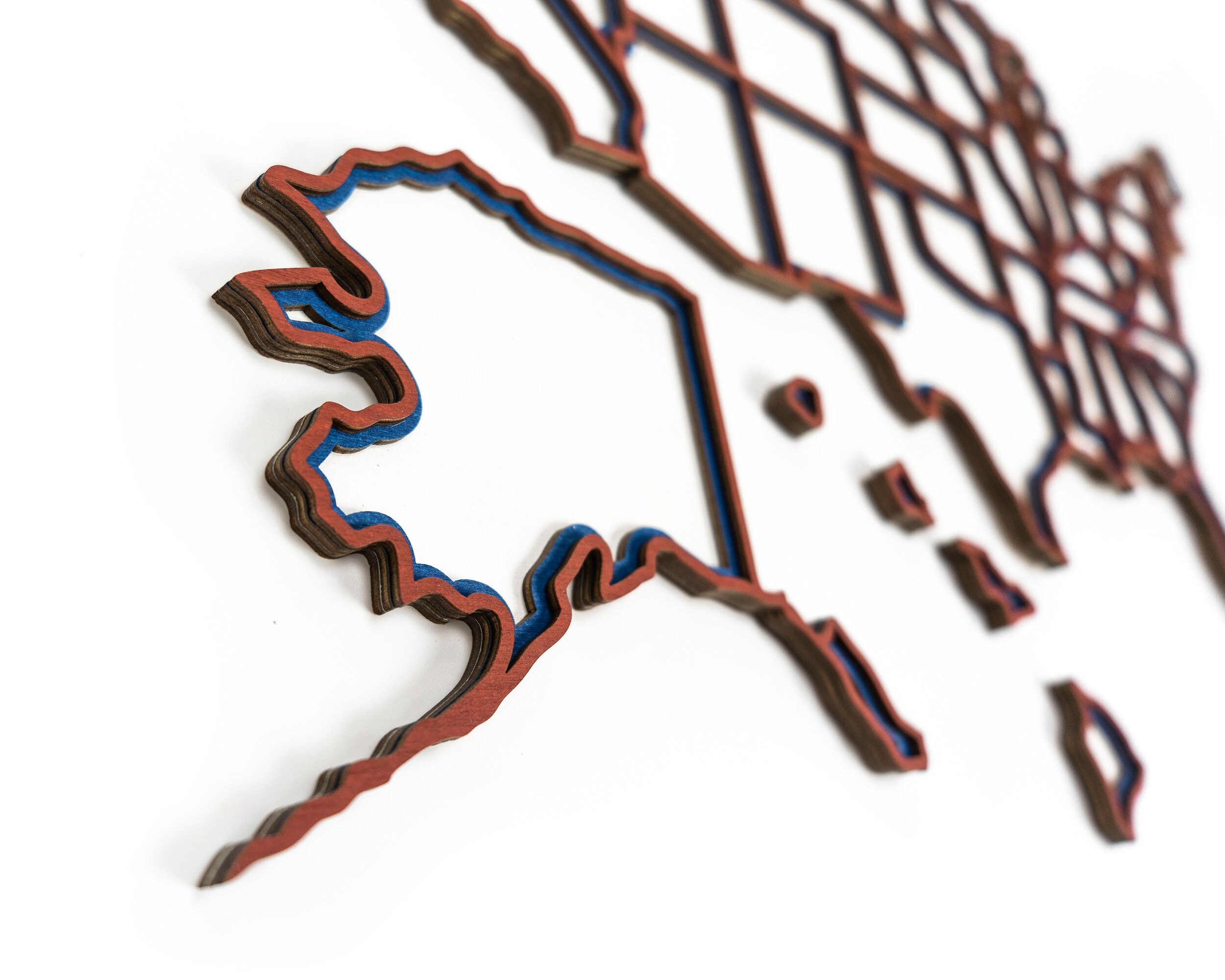 Map of USA Contour Laser Cut File 3 Layers SVG EPS Dxf - Etsy