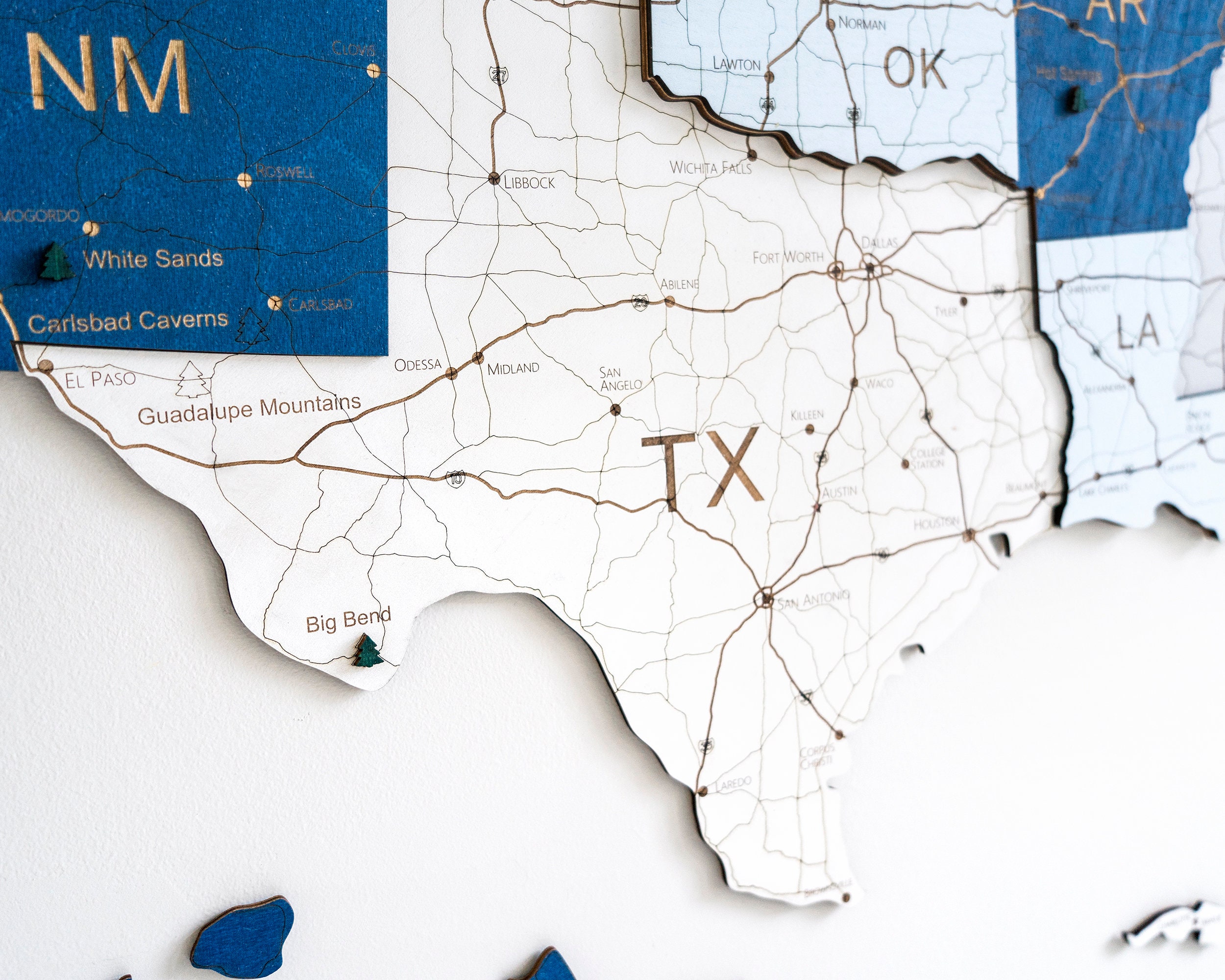 Map of USA With National Parks Cities and Roads, Laser Cut File, SVG ...