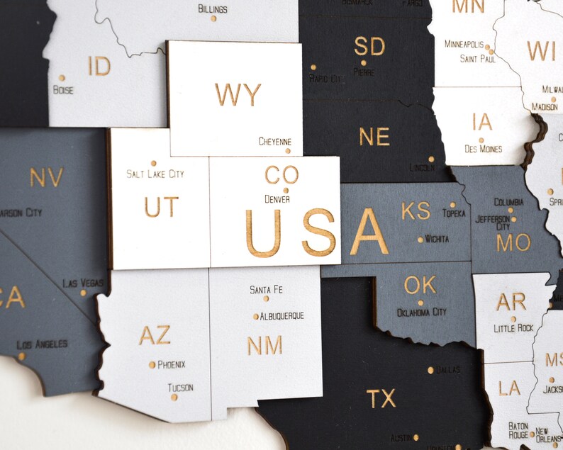 Map of USA 3D Laser Cut File SVG EPS Dxf Cdr Pdf - Etsy UK