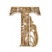 Layered Letter T, Monogram T, SVG, EPS, DXF, Cdr, Multilayered Floral ...