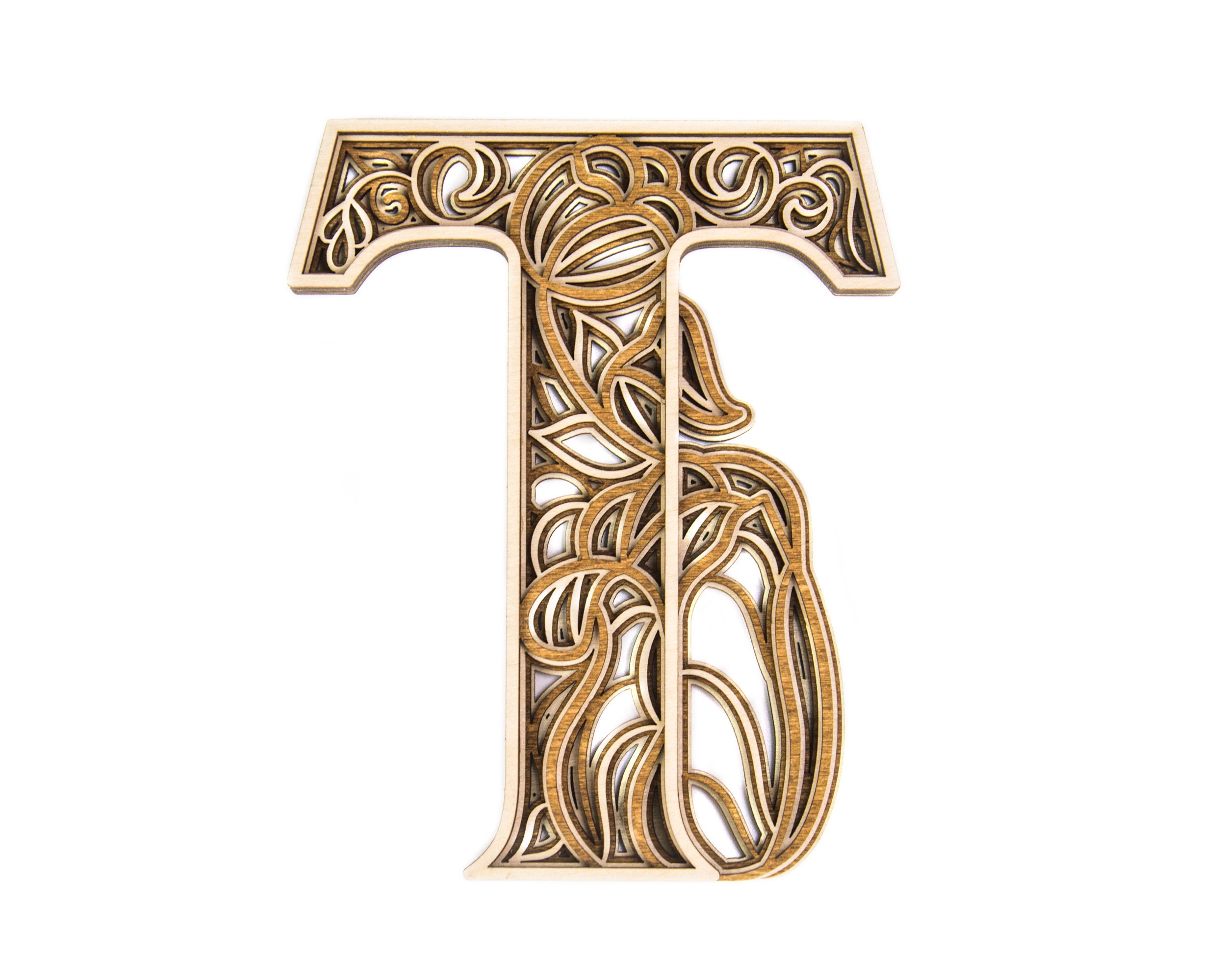 Layered Letter T Monogram T SVG EPS DXF Cdr Multilayered - Etsy Canada