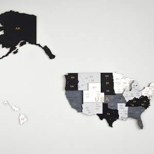 Map of USA 3D, Laser Cut File, SVG, EPS, Dxf, Cdr, Pdf, Multilayered ...