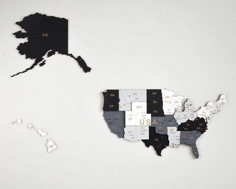 Map of USA 3D Laser Cut File SVG EPS Dxf Cdr Pdf - Etsy UK