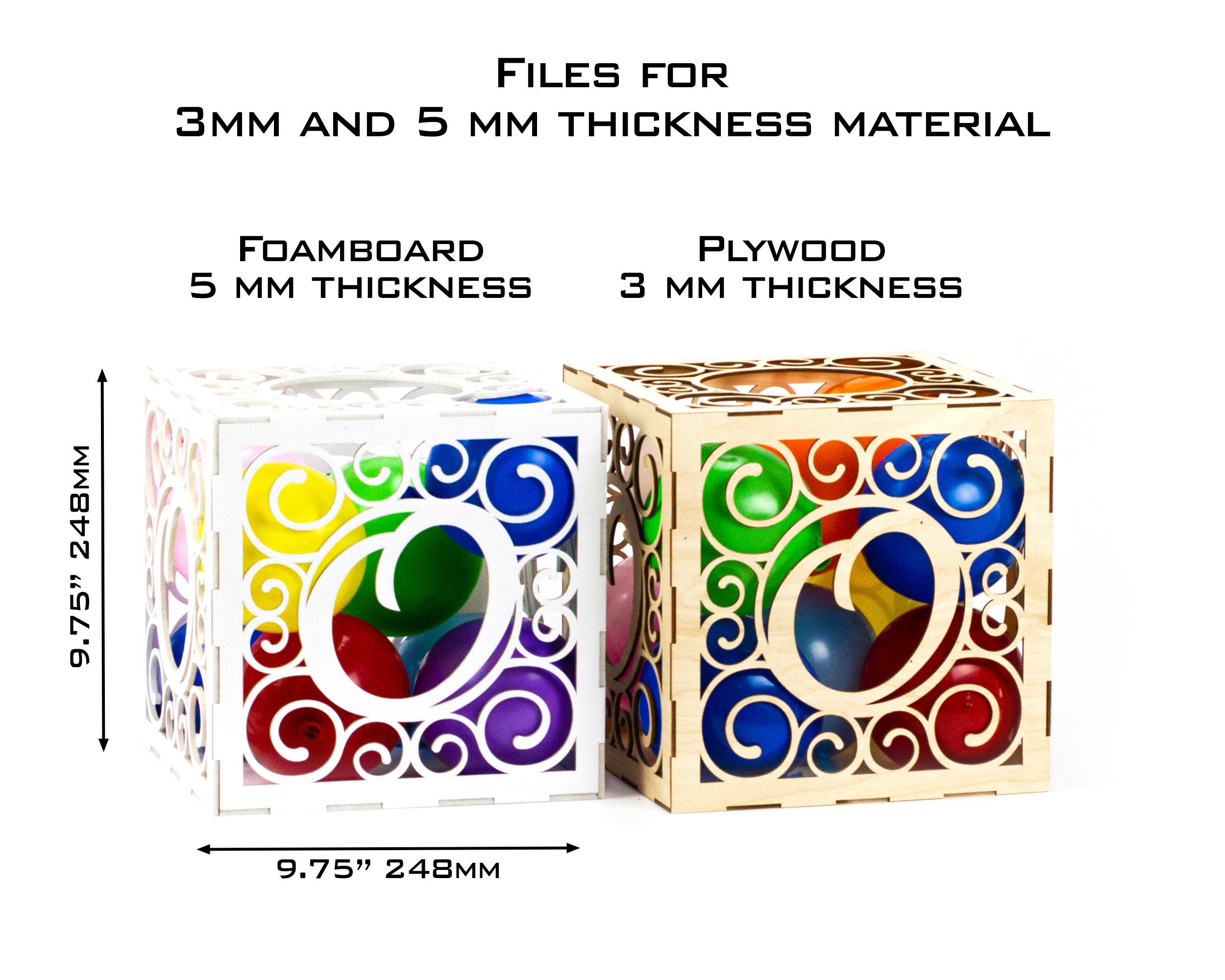 Boxes With Letters and Numbers Laser Cut File SVG EPS DXF - Etsy