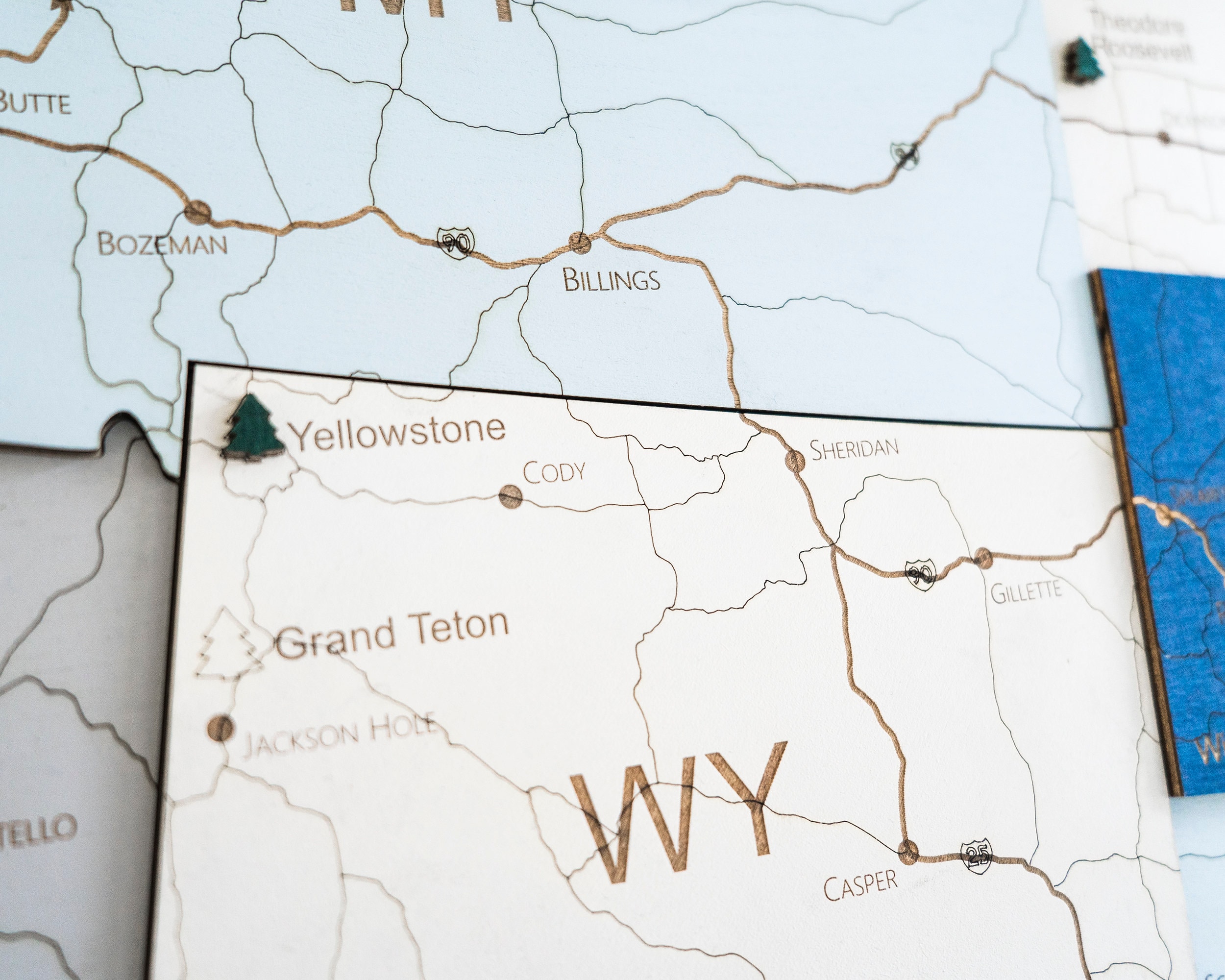 Map of USA With National Parks Cities and Roads, Laser Cut File, SVG ...