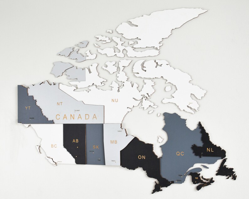 Map of Canada 3D Laser Cut File SVG EPS DXF Cdr Pdf - Etsy Canada