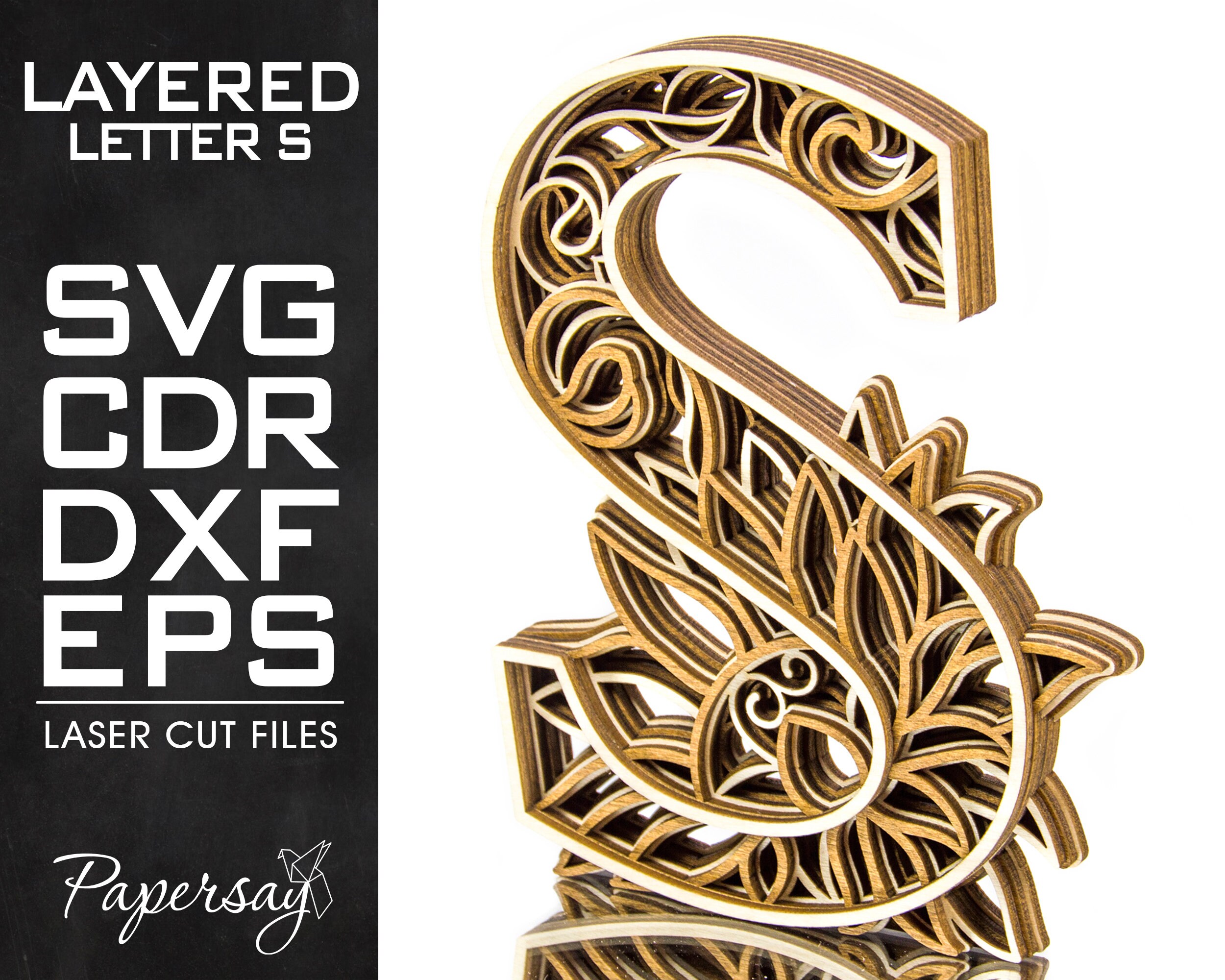 Layered Letter S Monogram S SVG EPS DXF Cdr Multilayered - Etsy Canada