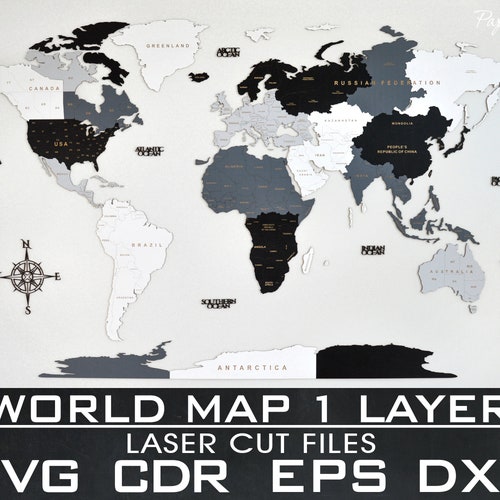 Glowforge Svg Files for Dxf Multilayer Svg World Globe Laser - Etsy