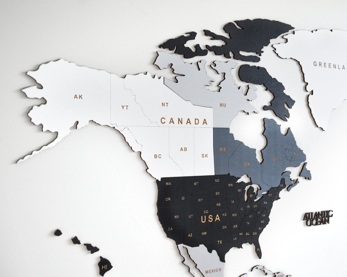 Mapa del mundo archivo de corte láser SVG EPS DXF cdr - Etsy España